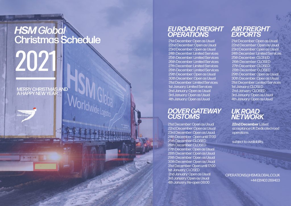 HSM Global Christmas Schedule 2021 - HSM Global Logistics